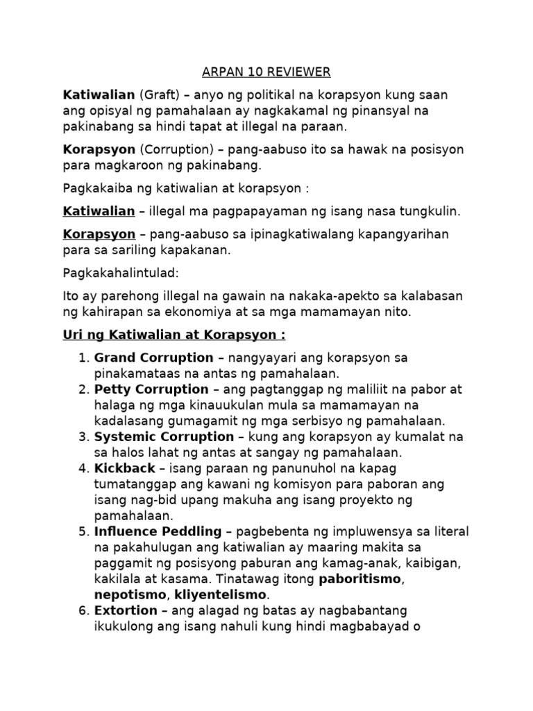 Arpan 10 Reviewer | PDF