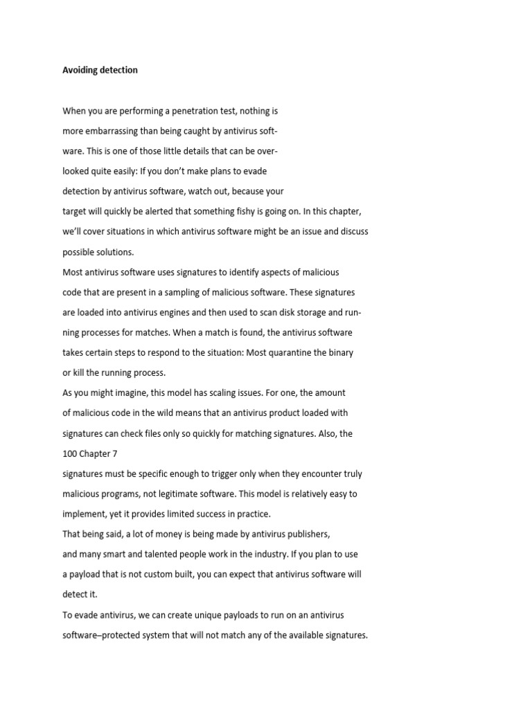 Avoiding detection | PDF