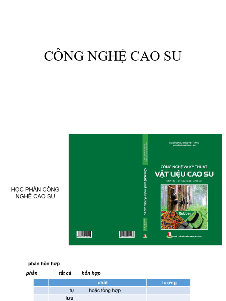 CÔNG NGHỆ CAO SU 2 | PDF