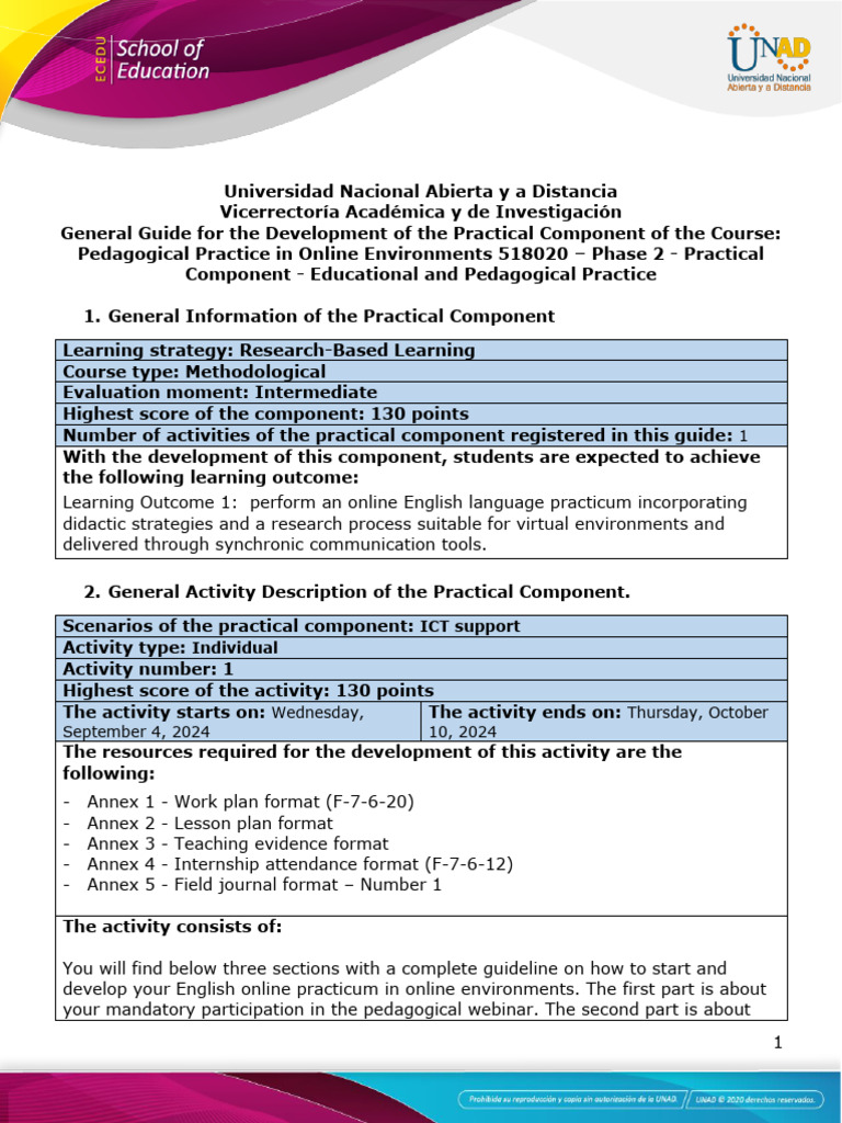 Guide For The Development of The Practical Component - Unit 1 - Phase 2 - Practical Component ...