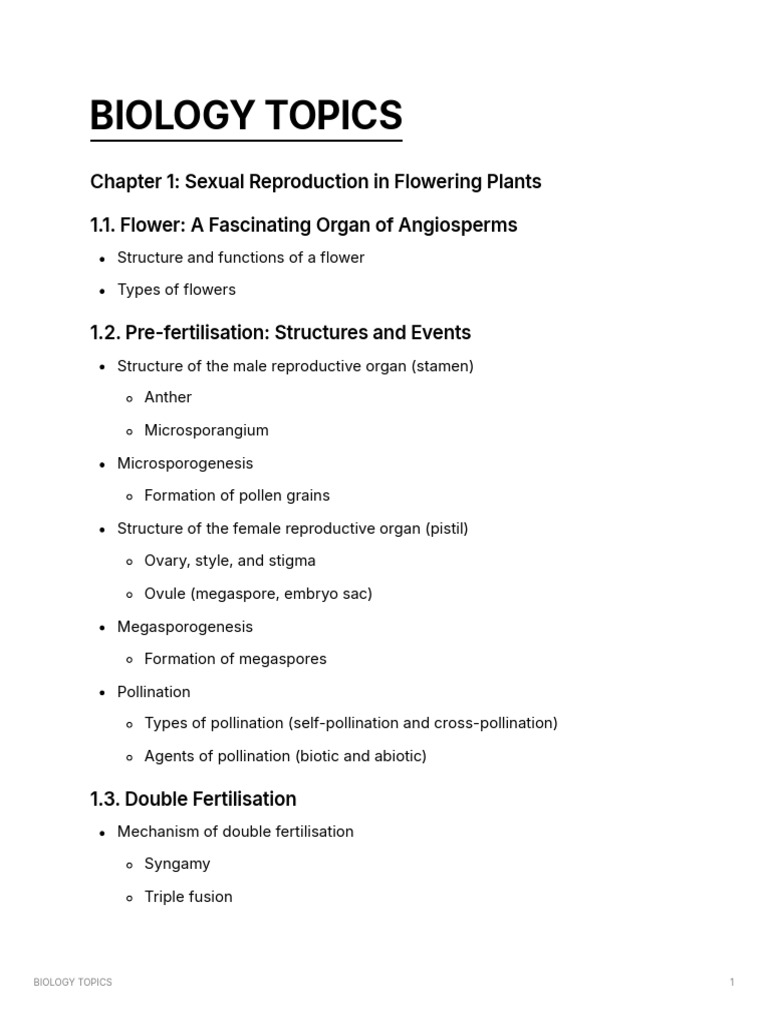 Biology Topics | PDF