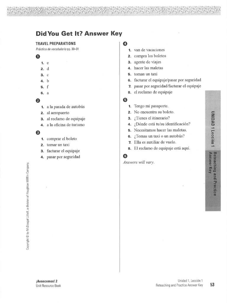 Span 3 1-1 DYGI Packet Answer Key | PDF