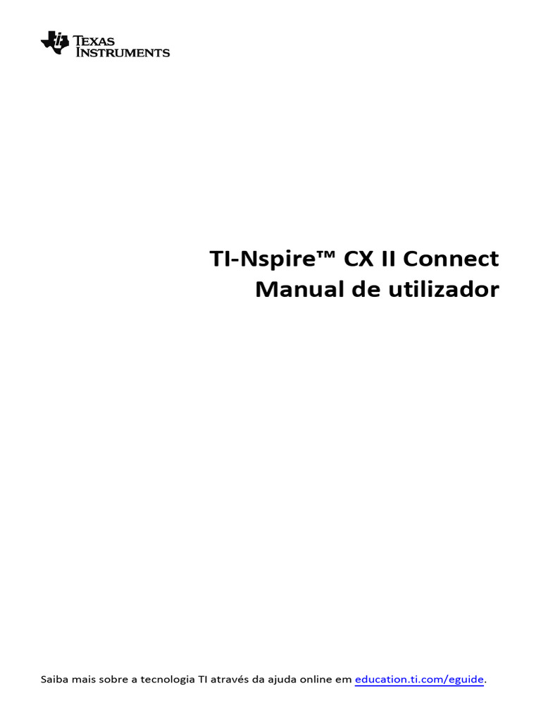 TI-Nspire CXII Connect Guidebook PT | PDF
