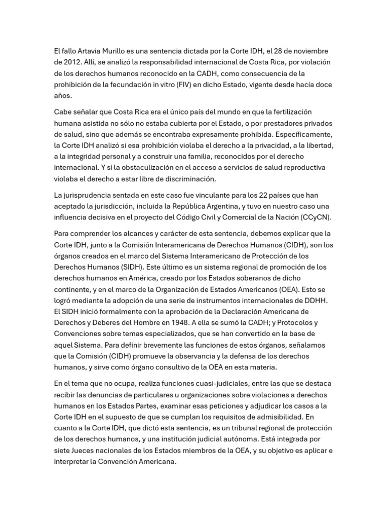 Artavia Murillo Caso | PDF