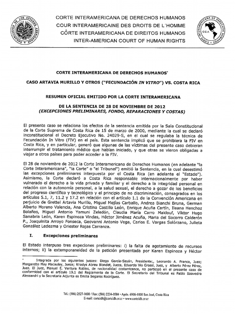 Resumen Artavia Murillo | PDF