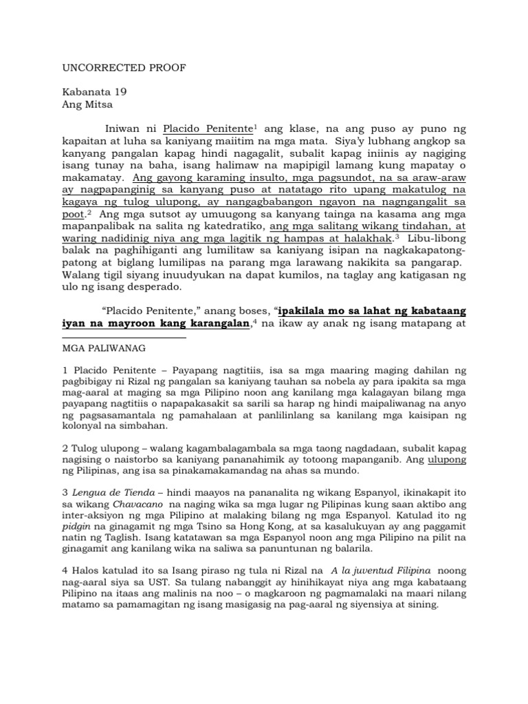 El Filibusterismo Deciphered - Kabanata 19 Ang Mitsa | PDF El Filibusterismo Deciphered - Kabanata 19 Ang Mitsa | PDF