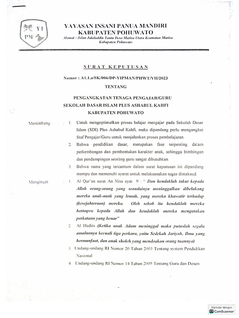 Surat Keputusan Pemerintah Pusat CPNS 2024 | PDF