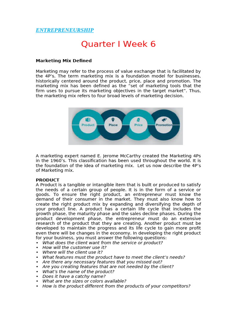 ENTREPRENEURSHIP WEEK 6 8 Modules | PDF
