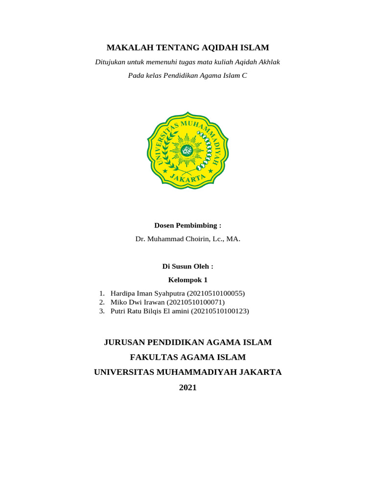 Makalah Tentang Aqidah Islam | PDF