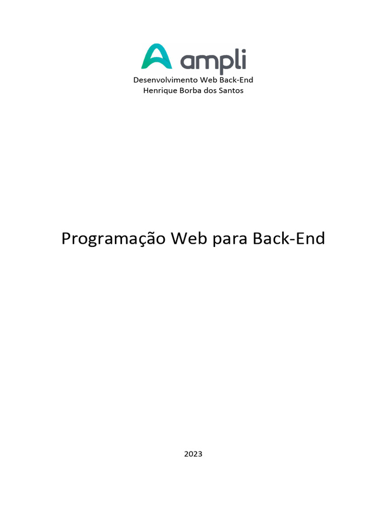 Trabalho de Programação Web para Backend | PDF