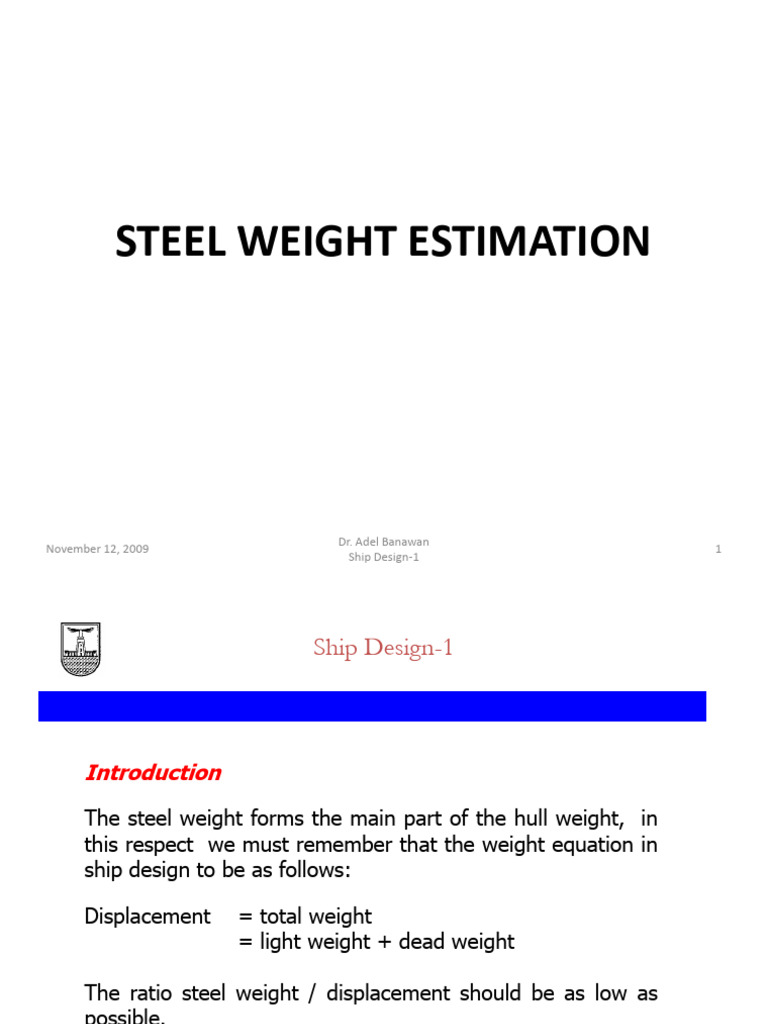8-Steel Weight Estimation | PDF