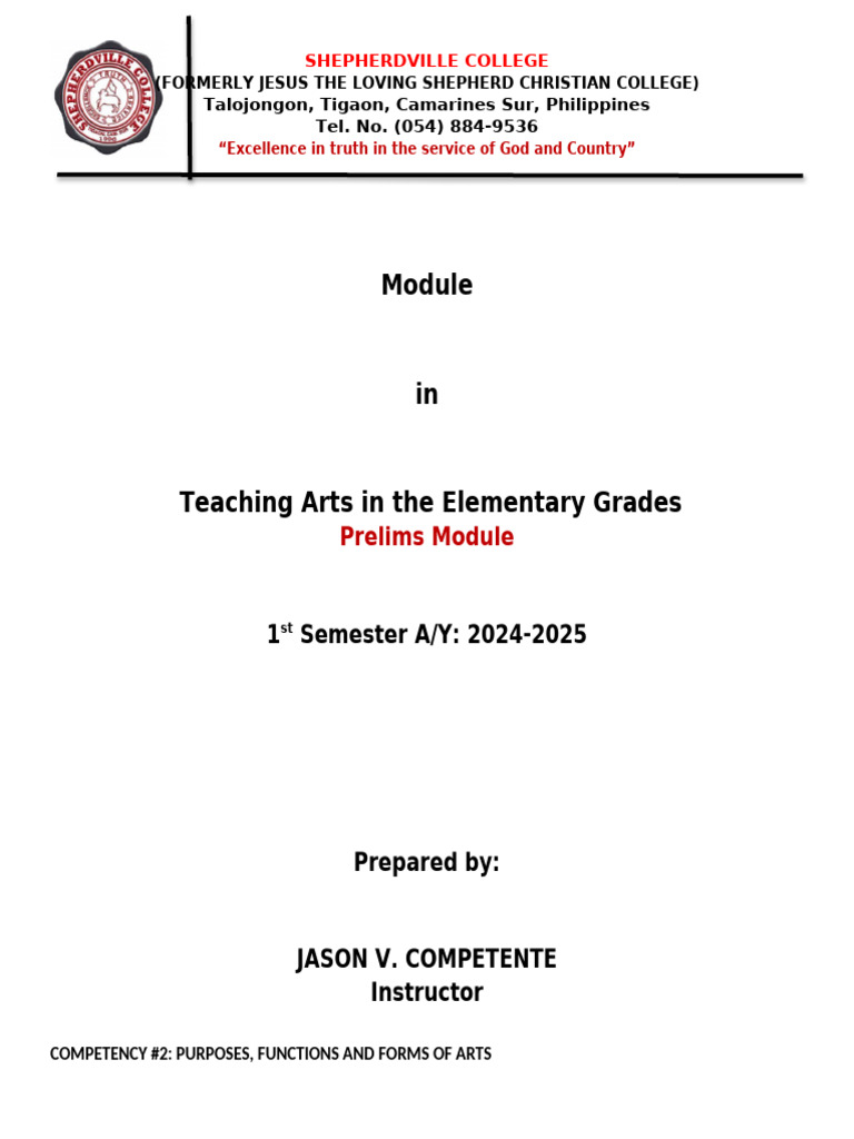 Competency 2 AY 2024 2025 TEACHING ARTS | PDF