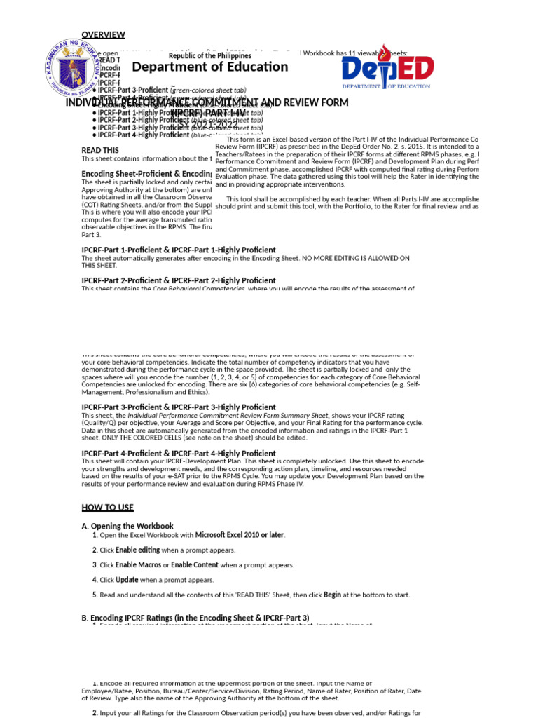 Ipcrf - Sy 2021-2022 | PDF