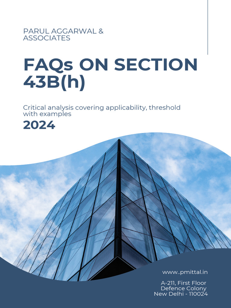 FAQs On Section 43B (H) - August 2024 | PDF | Expense | Tax Deduction