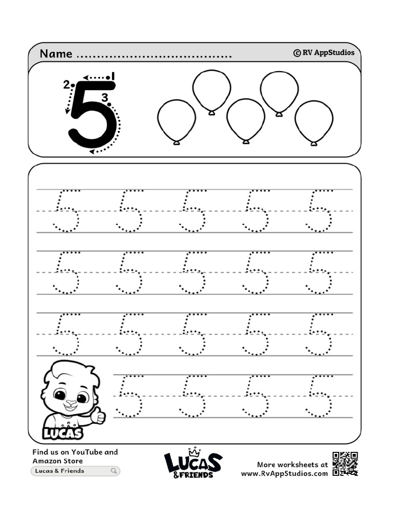 377-free-printable-worksheets-for-kids-number-5-tracing-worksheets-bw | PDF
