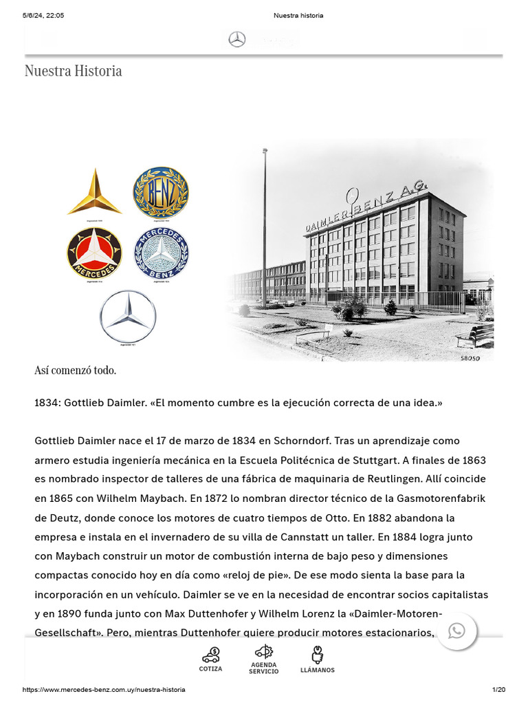 Nuestra historia - Mercedes Benz | PDF