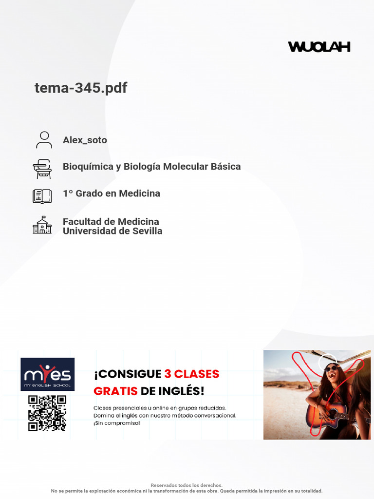 Tema 3,4,5 Bioquimica Alex Soto | PDF