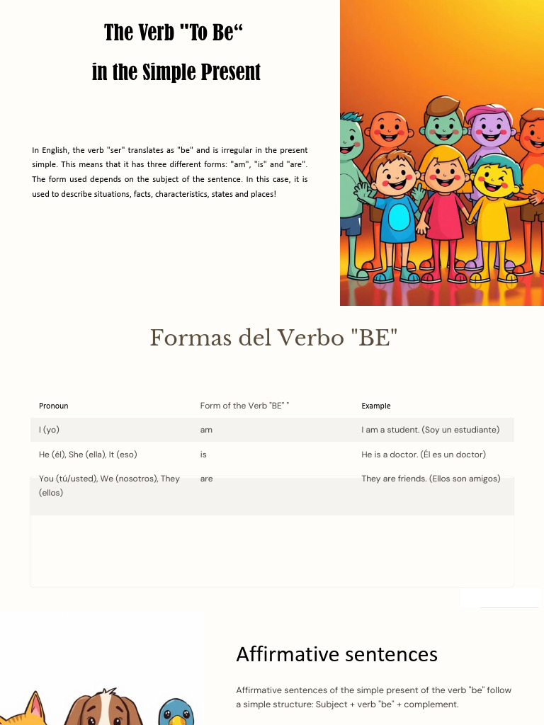 El Verbo Ser en Presente Simple | PDF