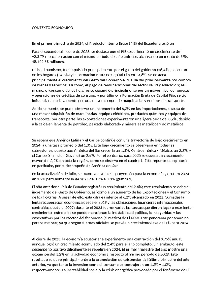 CONTEXTO ECONOMICO | PDF