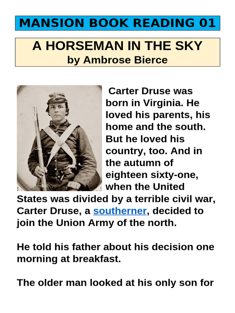 Mansion Book Reading of 01 A Horseman in The Sky | PDF