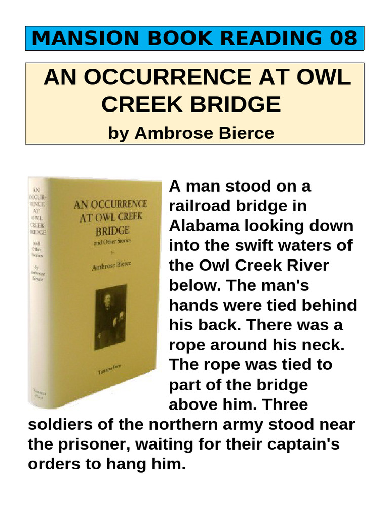 Mansion Book Reading of 08 An Occurrence at Owl Creek Bridge | PDF