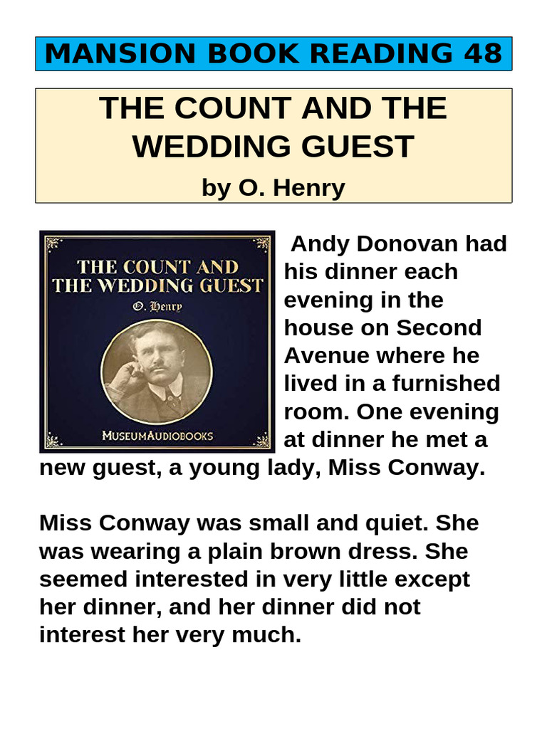 Mansion Book Reading of 48 The Count and The Wedding Guest | PDF