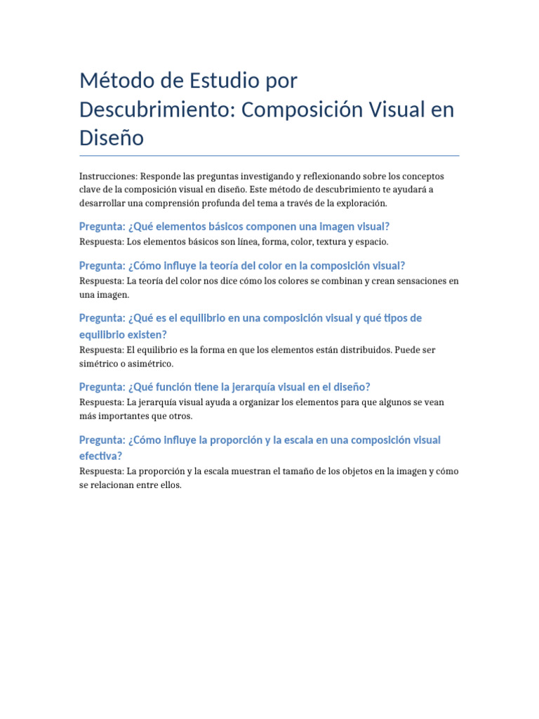 Metodo de Estudio Por Descubrimiento Composicion Visual en Diseno Simple | PDF