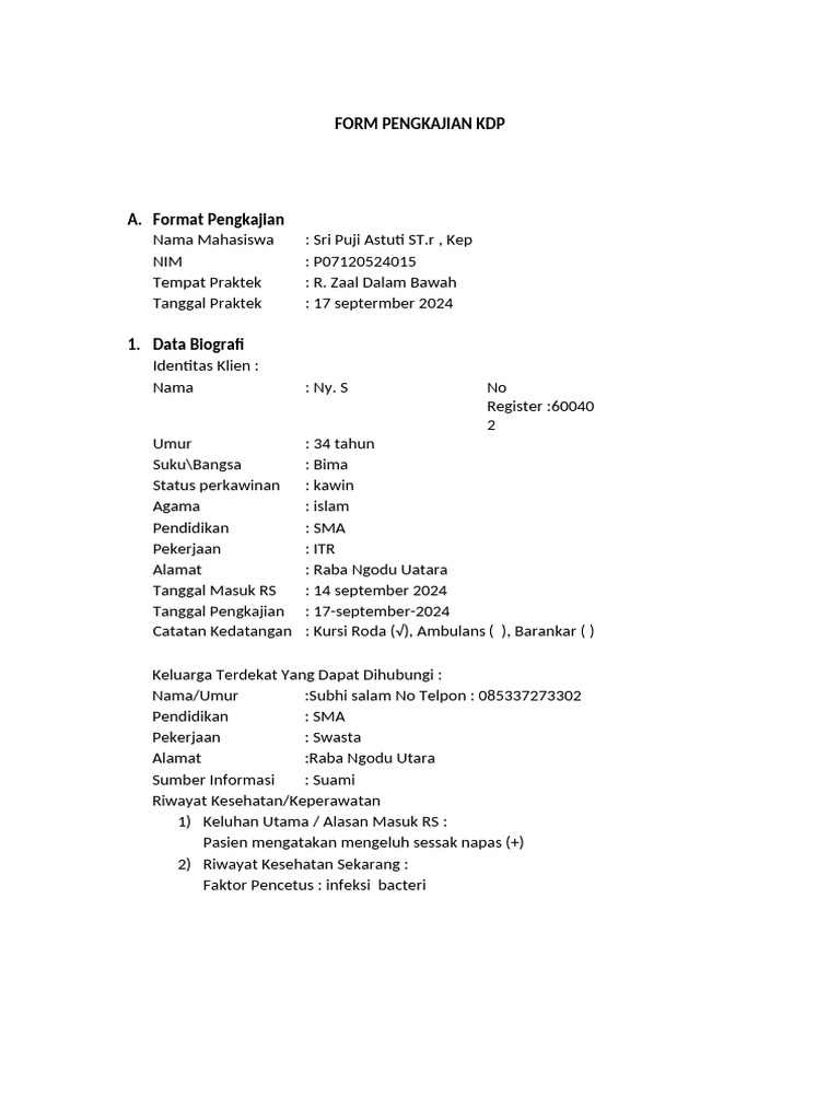 FORM PENGKAJIAN KDP Oke | PDF