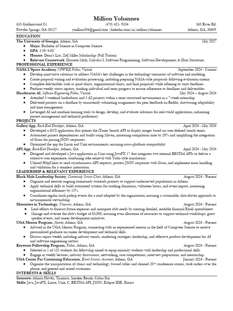 Final CS Resume | PDF