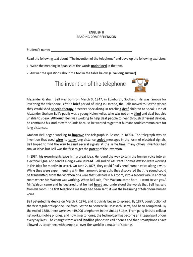 Invention of the Telephone: Bell's Legacy | PDF | Telephone ...