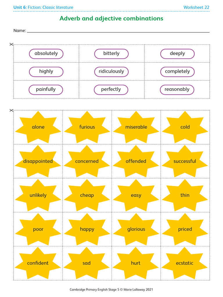 Worksheet 22- Adverb and Adjective Combinations | PDF
