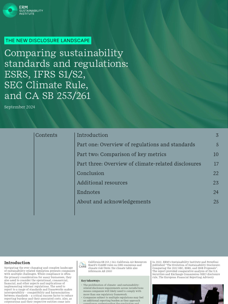 The New Disclosure Landscape: Comparing Sustainability Standards and ...