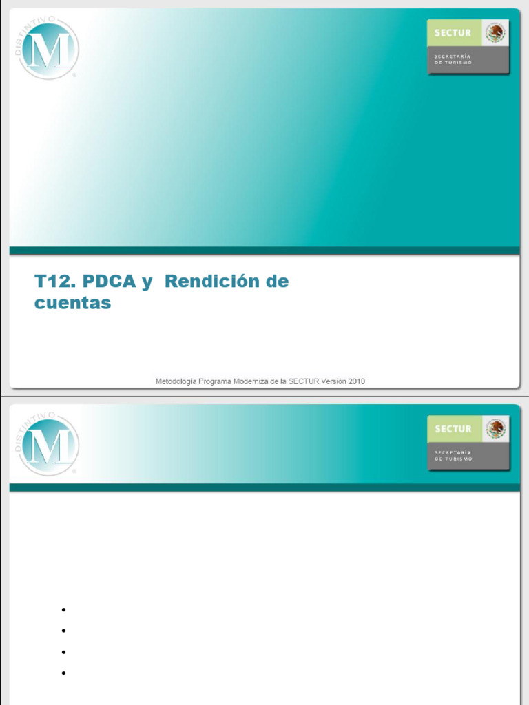T12. PDCA y Rendición de Cuentas | PDF