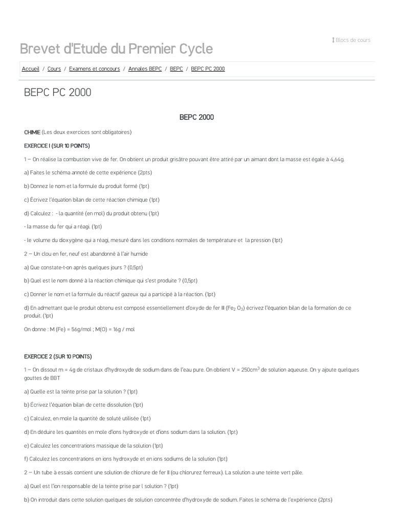 BEPC_ BEPC PC 2000 | PDF