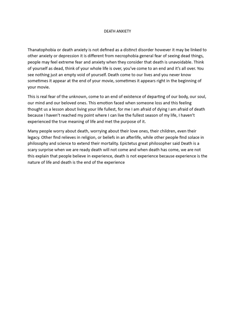 Death Anxiety | PDF
