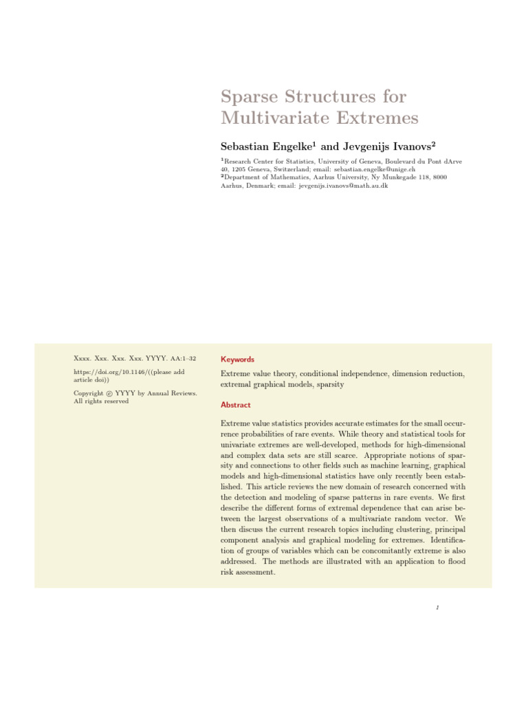 Sparse structure extremes | PDF