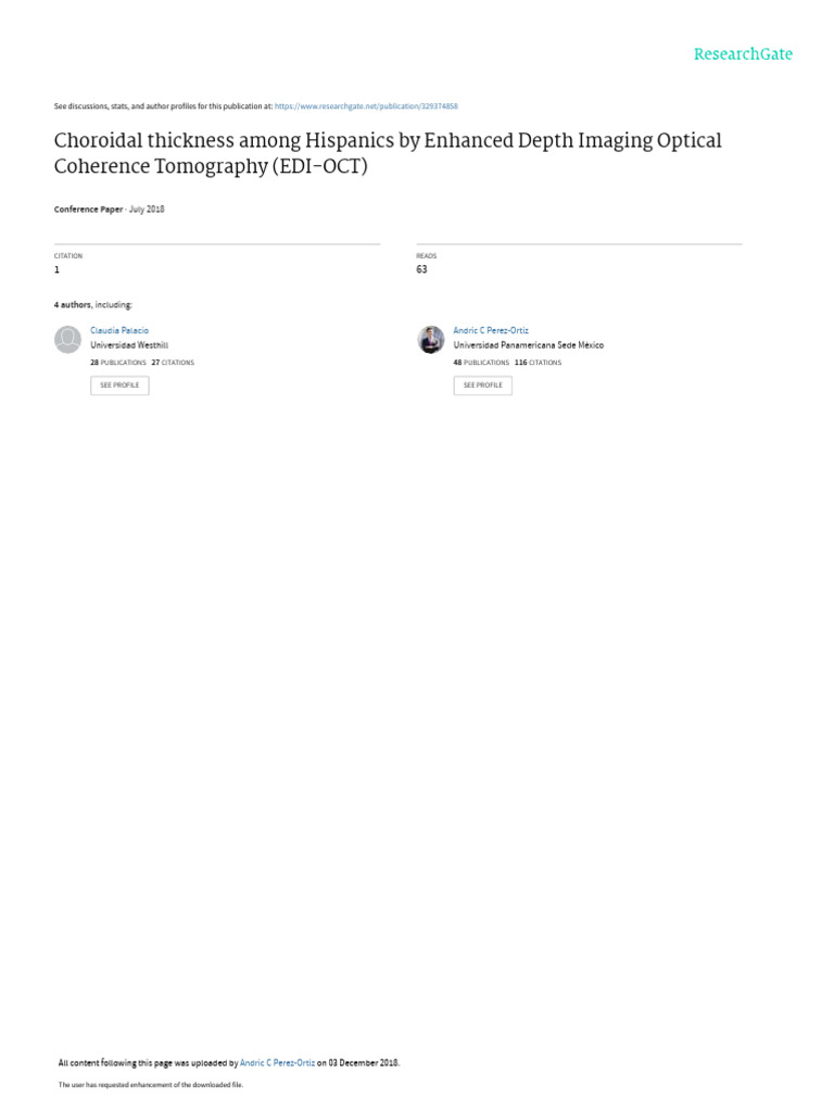 Choroidal Thickness Among Hispanics by Enhanced Depth Imaging Optical ...