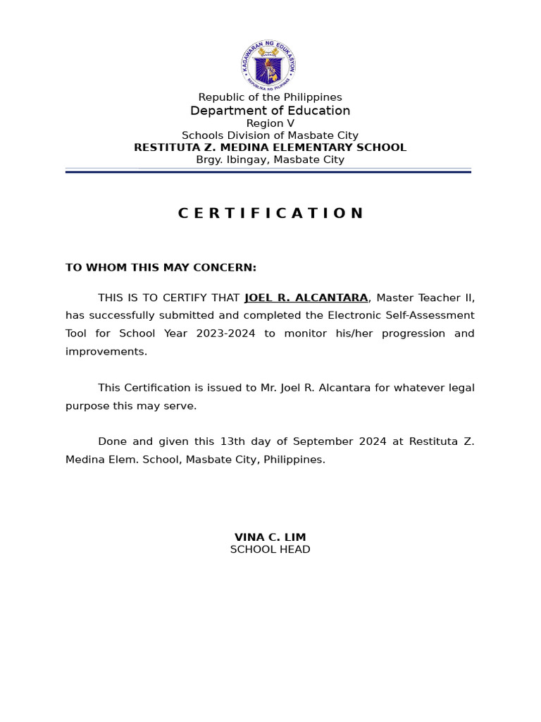 ICT Certification For e-SAT | PDF