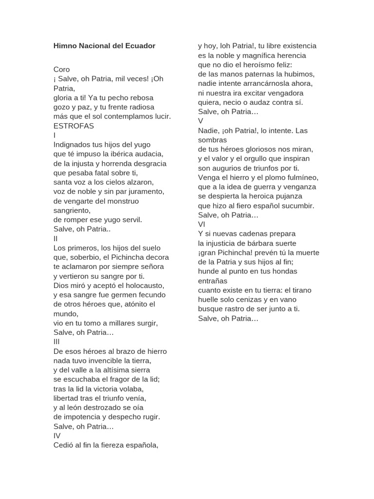 Himno Nacional de La Union | PDF