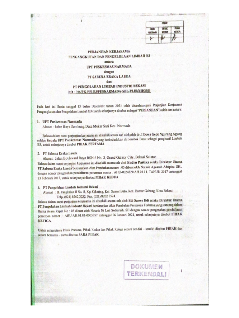 PERJANJIAN KERJASAMA | PDF