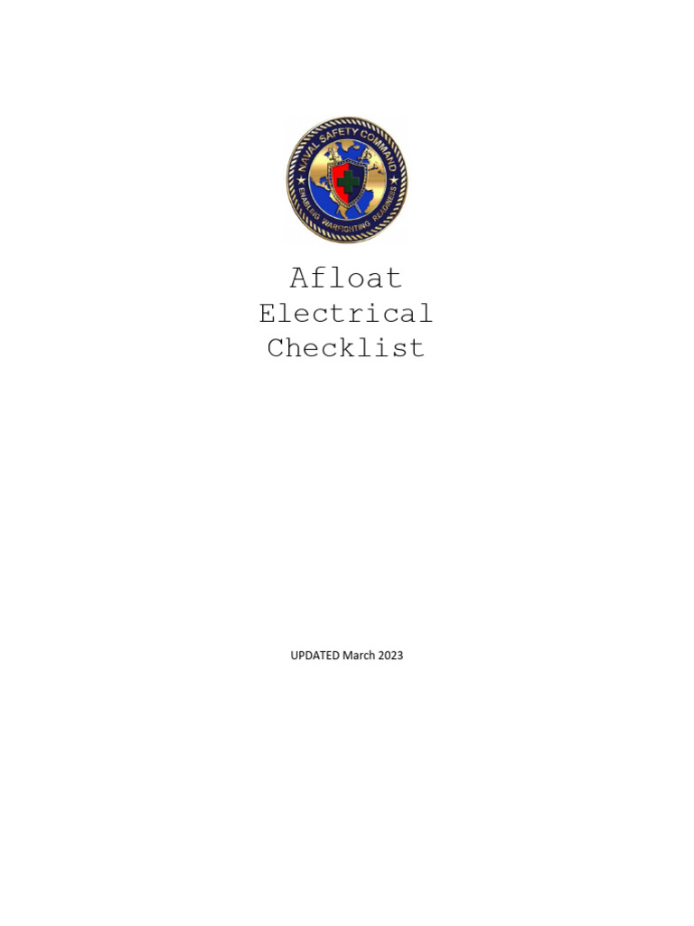 Afloat: Electrical Checklist | PDF