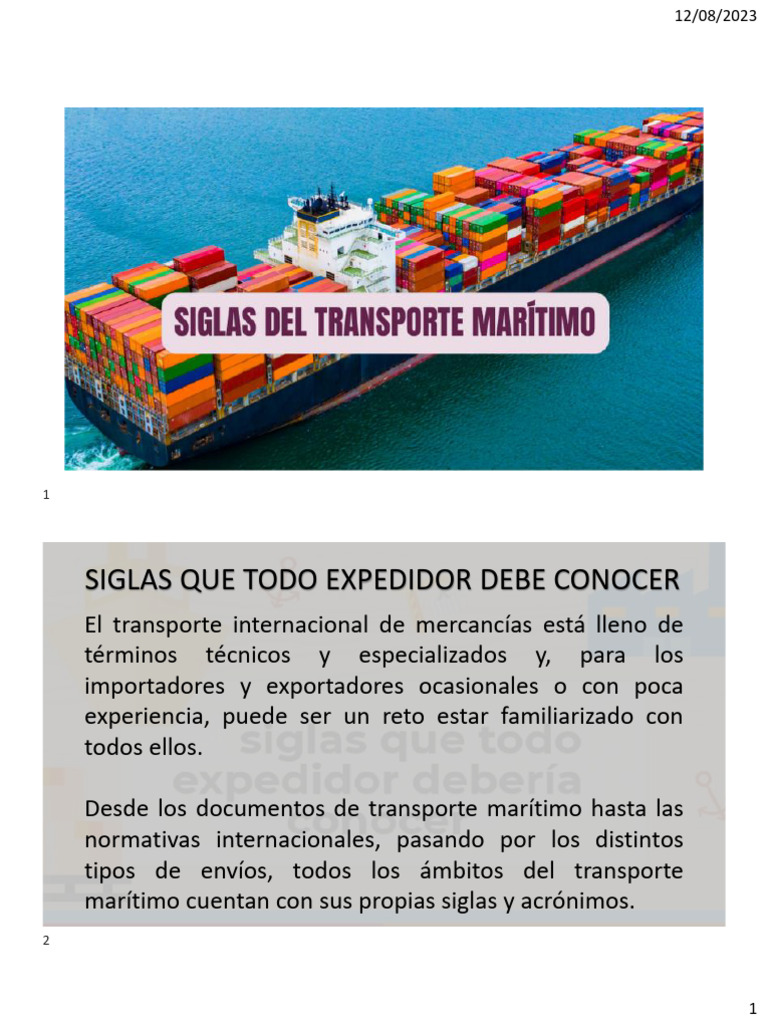 2 Siglas Que Todo Expedidor Debe Conocer | PDF