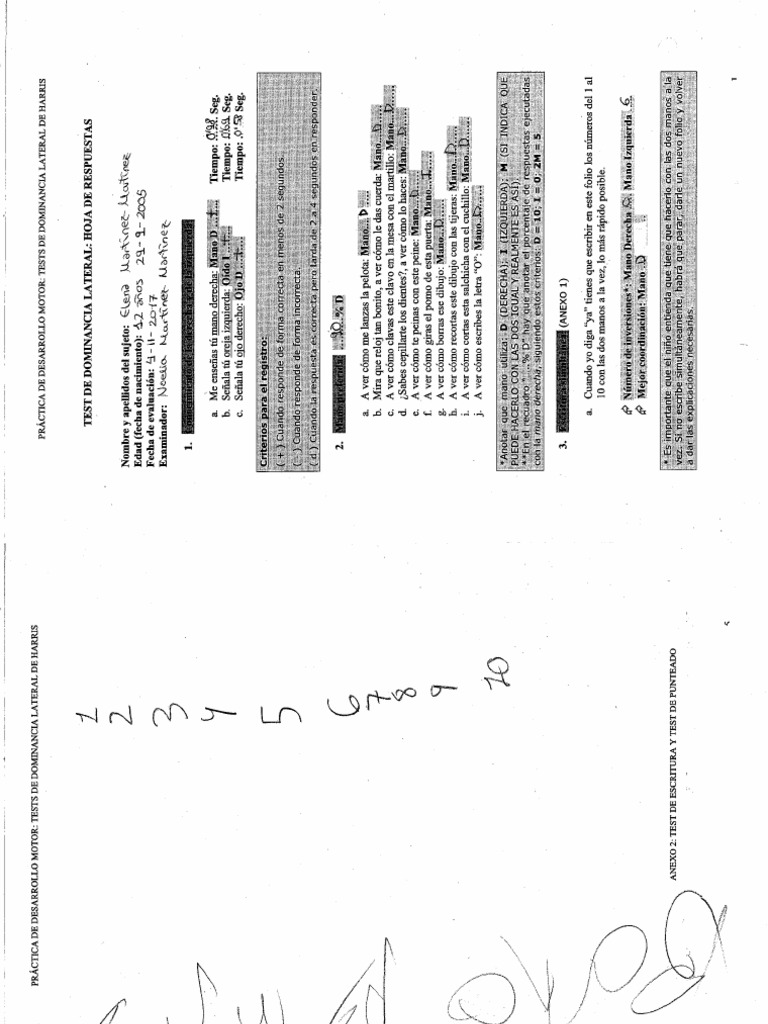 Hojas de Respuestas Niño 1 y Niño 2 | PDF