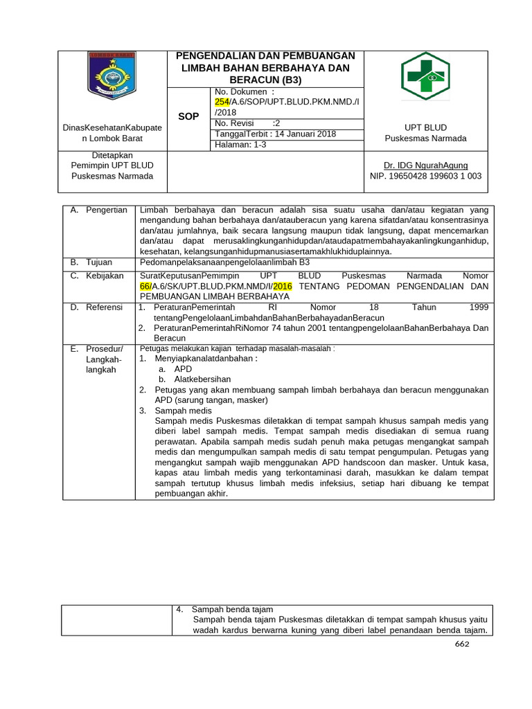 254.OK Pengendalian Dan Pembuangan Limbah B3.01 | PDF
