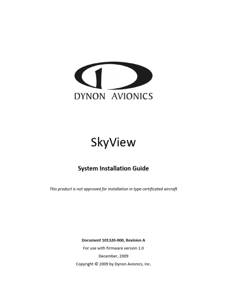 SkyView System Installation Guide-Rev AG-V15 4 | PDF