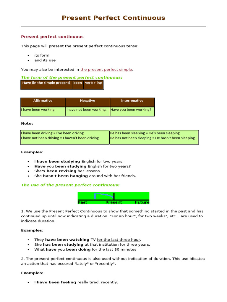 Present Perfect Continuous | PDF
