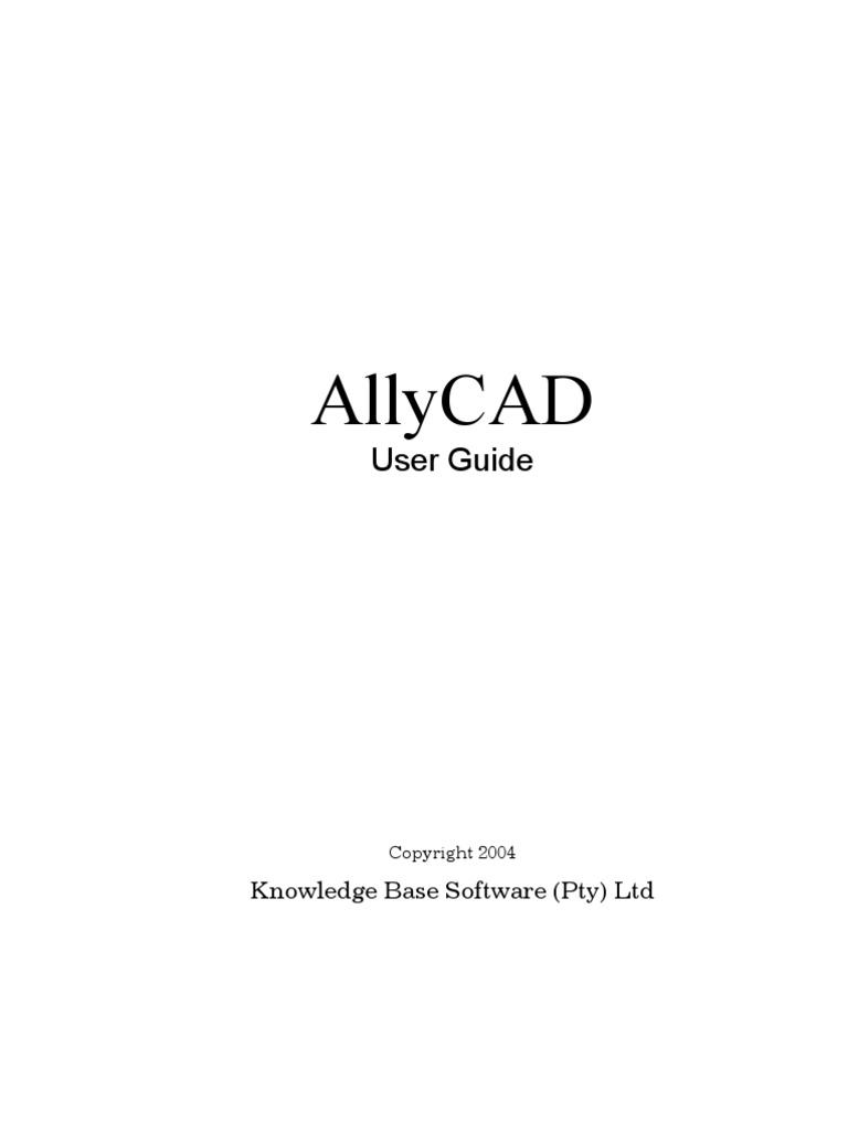AllyCAD User Guide | PDF | Computer Keyboard | Menu (Computing)