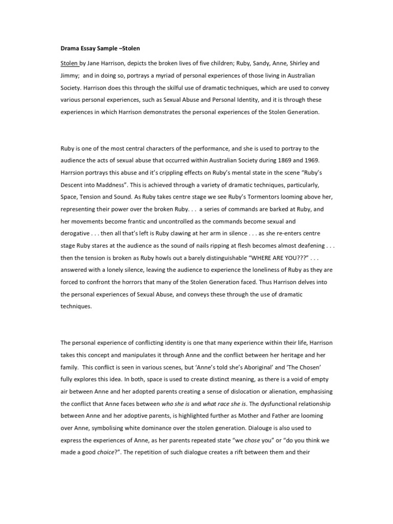 Drama Essay Sample | PDF