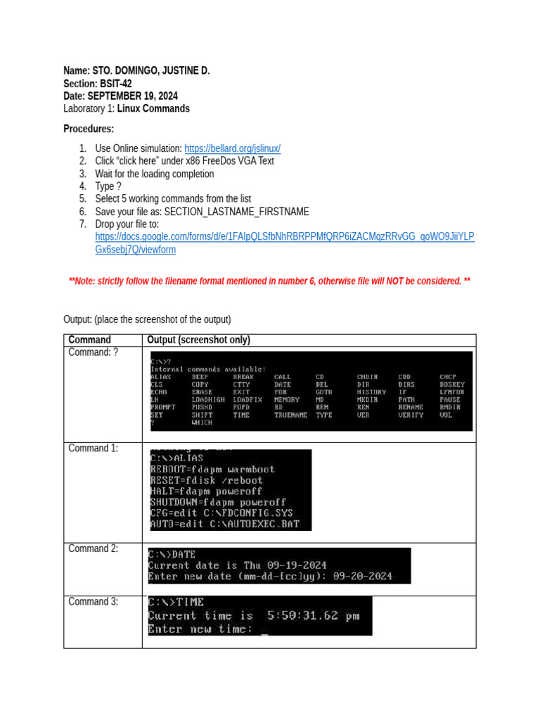 Lab1 Linux Command | PDF