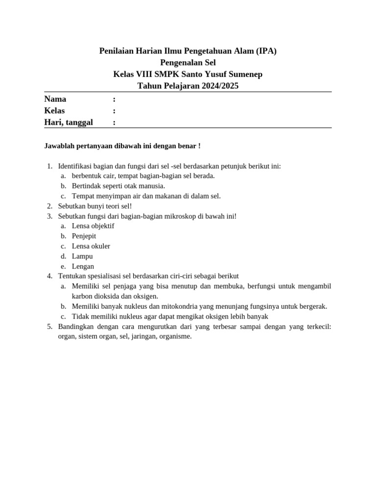 PH Ipa 8 Bab 1 | PDF